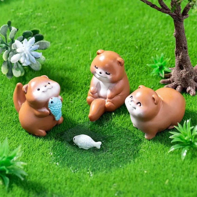 Mini Otters Figurines Miniature Beaver Animals Ornament Fair - TikTok ...