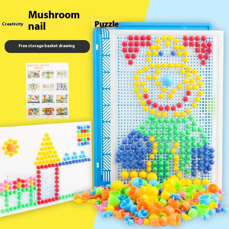 Children's Toy Mushroom Peg Combination Puzzle Children's Educational ...