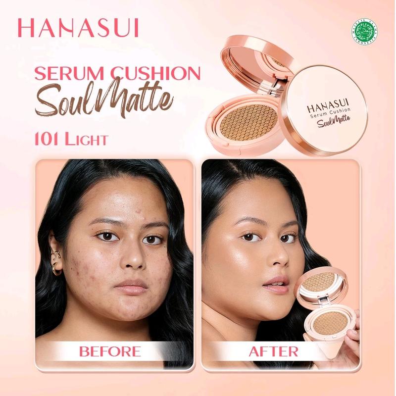 Hanasui Serum Cushion SoulMatte Foundation Wajah Concealer Creamy ...