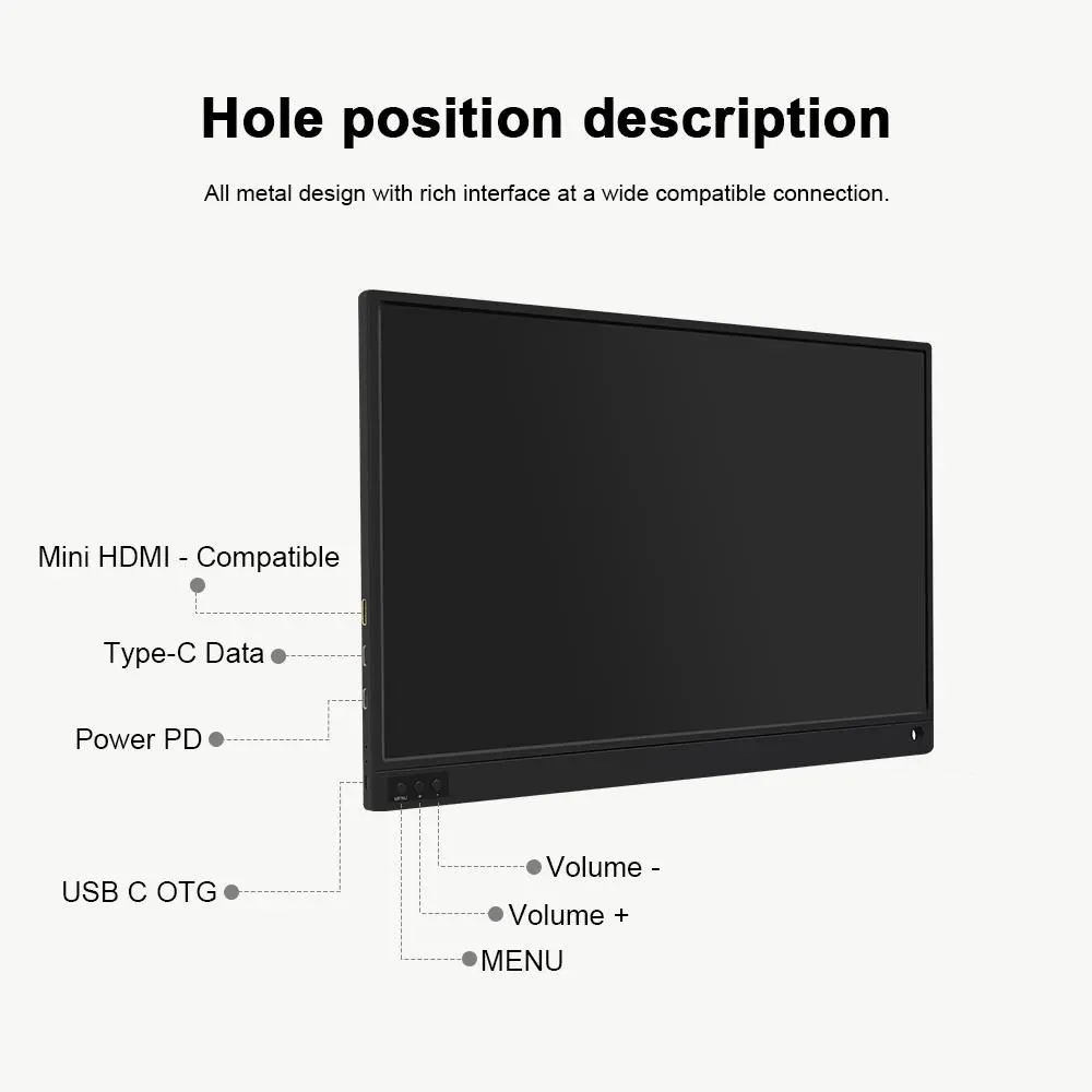 Portable Monitor, 1 Piece Christmas Gift 15.6 Inch 120Hz FHD Computer ...