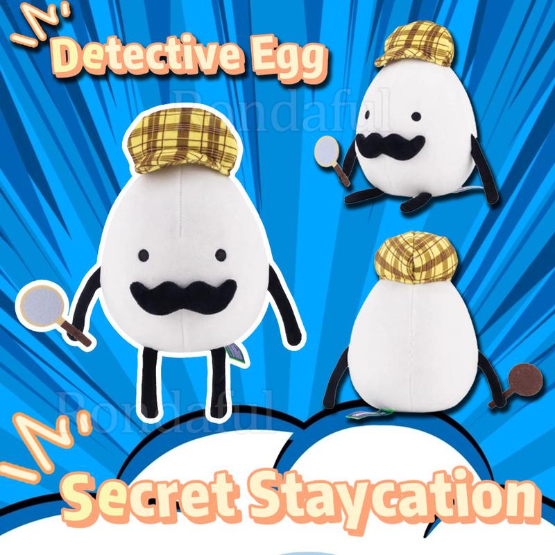 Detective Egg Plush Toy 9.8 Inch Soft Cartoon Game Secret Staycation ...