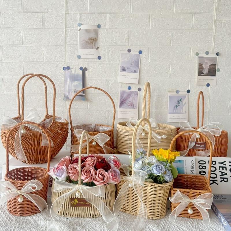 Bakul Rotan Plastik Pegang Tangan, Gaya Selebriti Internet, Gubahan ...