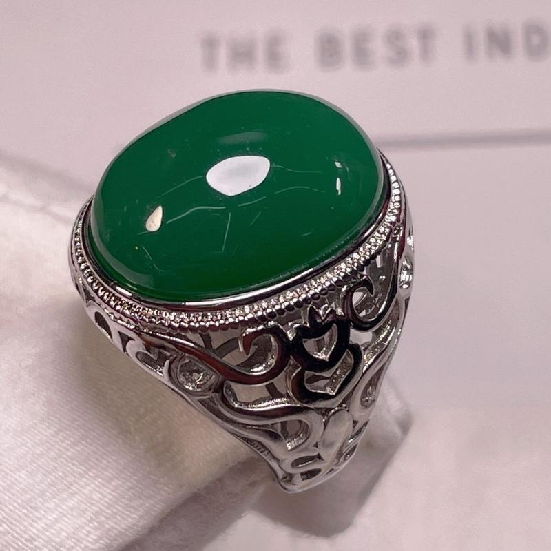 Cincin Jed Hijau Perak Thai, Ketibaan Baru, Bertatah Antik Vintaj ...