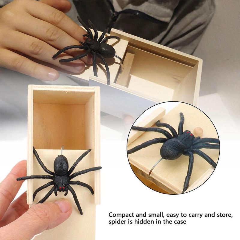 Creative Trickster Toys Spider Prank Wooden Box 1pc Funny Spider ...