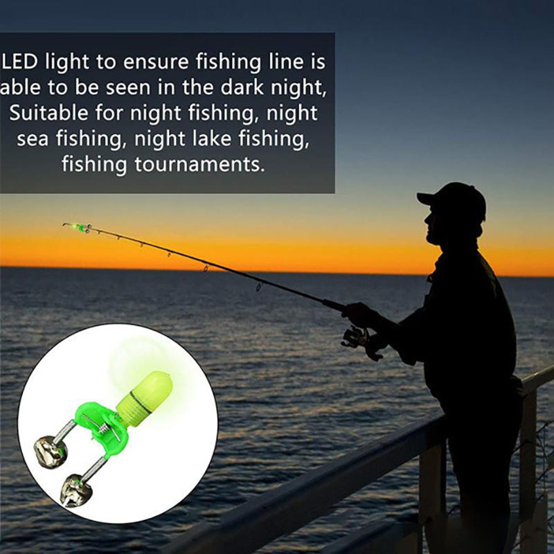 Night Fishing Rod Bite Bait Alarm Light With Twin Bells Ring - TikTok ...