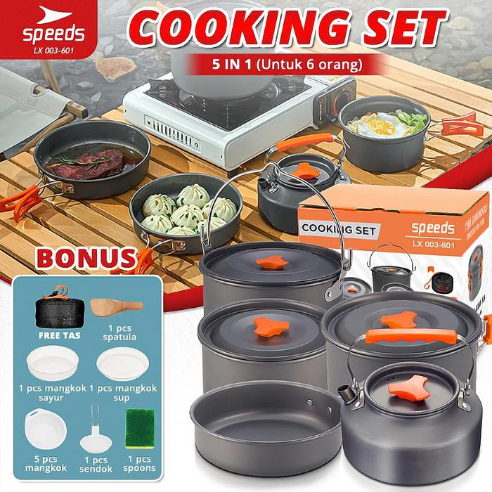 Promo Speeds Nesting Camping 1 Set Paket Camping Lengkap Cooking Set ...