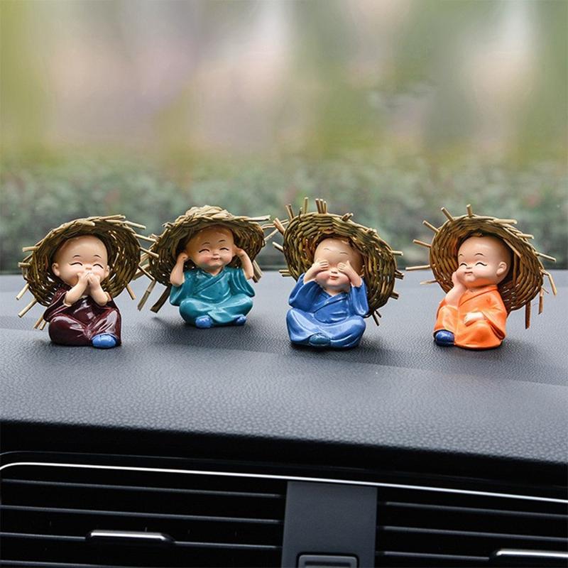 4*Lovely Llittle Monk Car Decoration Resin Crafts little Cut - TikTok ...