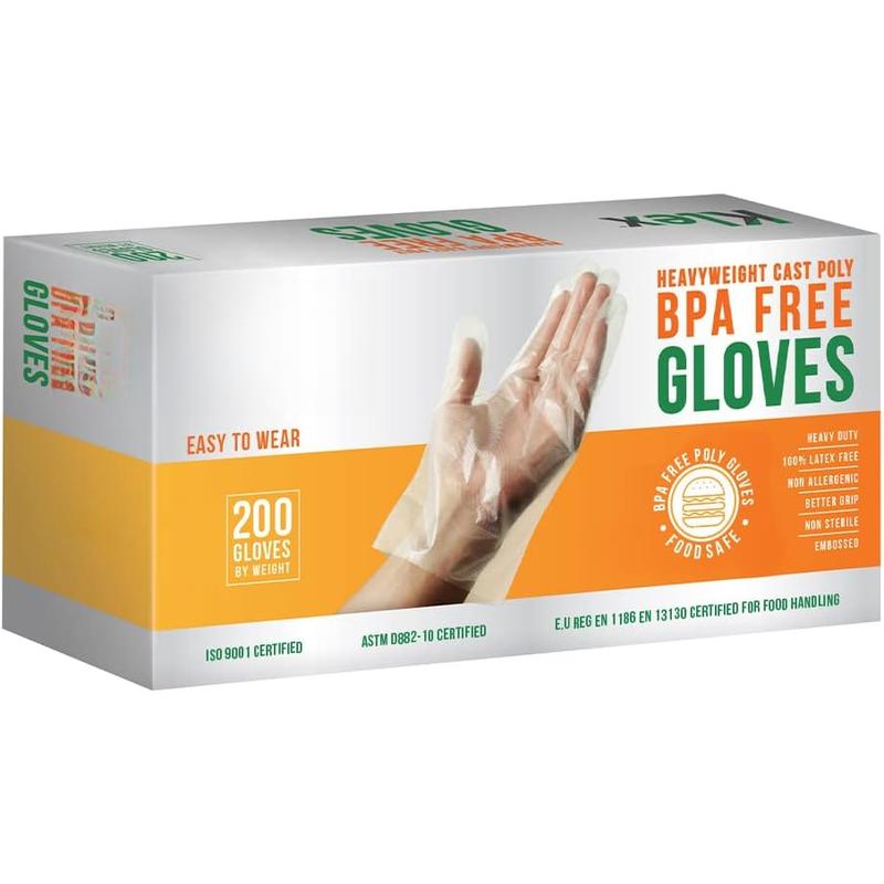 200 Disposable Heavyweight Cast Poly CPE Gloves, Embossed P - TikTok Shop