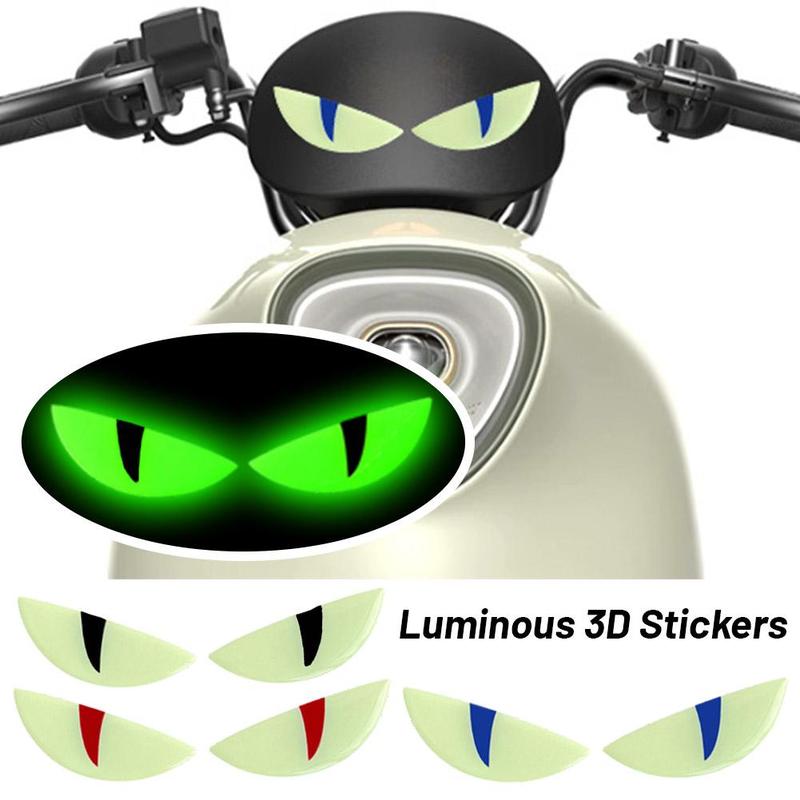 Luminous 3D Devil Eye Car Stickers Creative Night Collision Paster ...