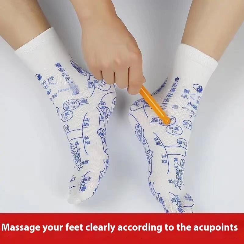 Acupoint Illustrated Socks Acupoint Socks Foot Massage Pattern - TikTok ...