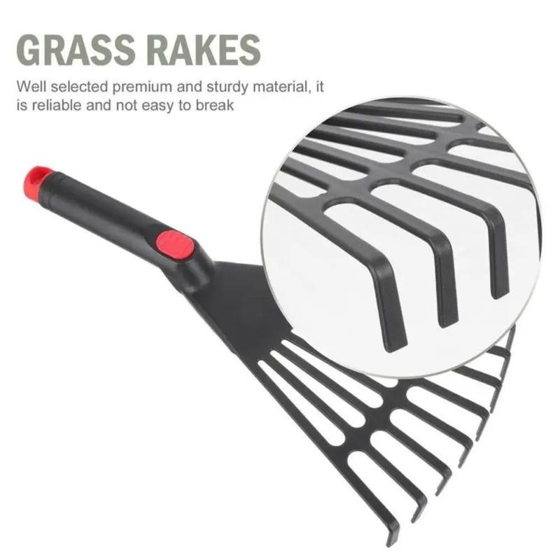 Durable Plastic Garden Grass Leaf Rake Comfortable Handle Sturdy ...