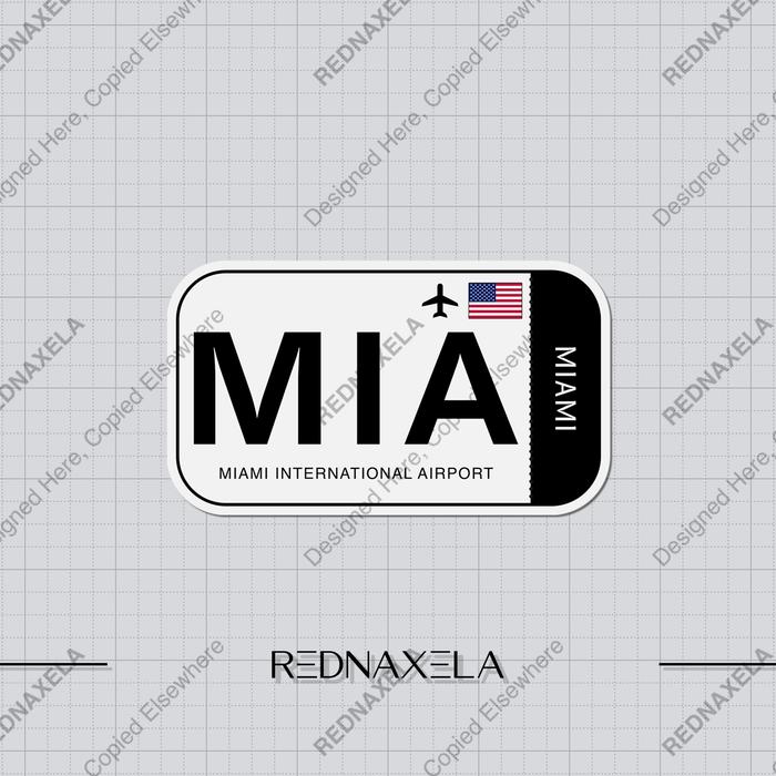 Jual Stiker Vinyl Miami International Airport Code MIA Sign Sticker ...