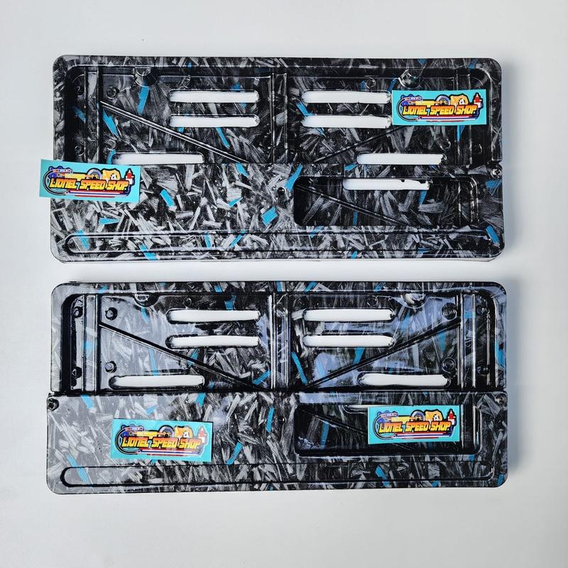 Bingkai plat nomor motor motif karbon forged sepasang depan belakang ...