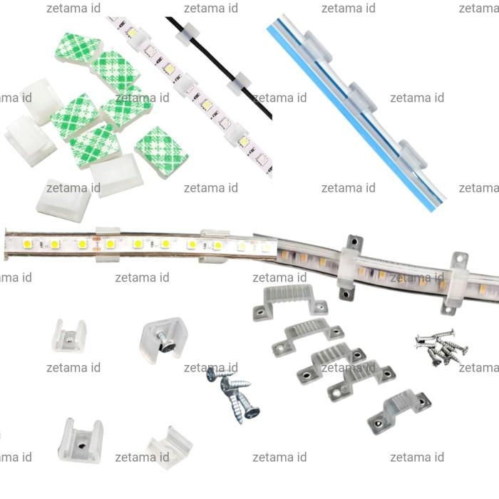 Jual Klem Led Strip Plafon Dinding Klem Lampu Selang Led Strip Clamp ...