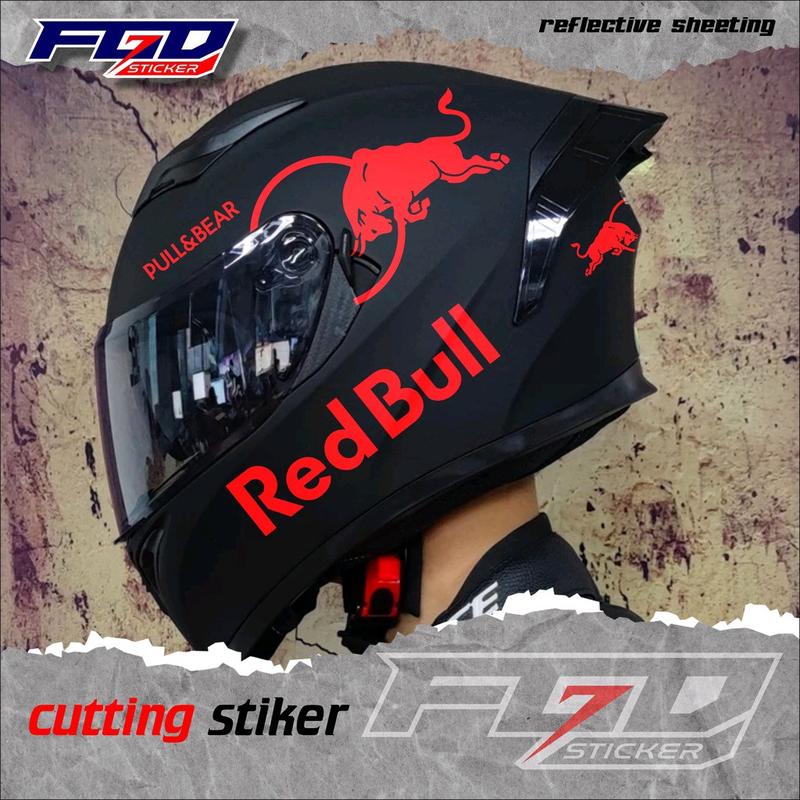 stiker Red Bull, helm full face, 1 set, cutting stiker - Shop | Tokopedia