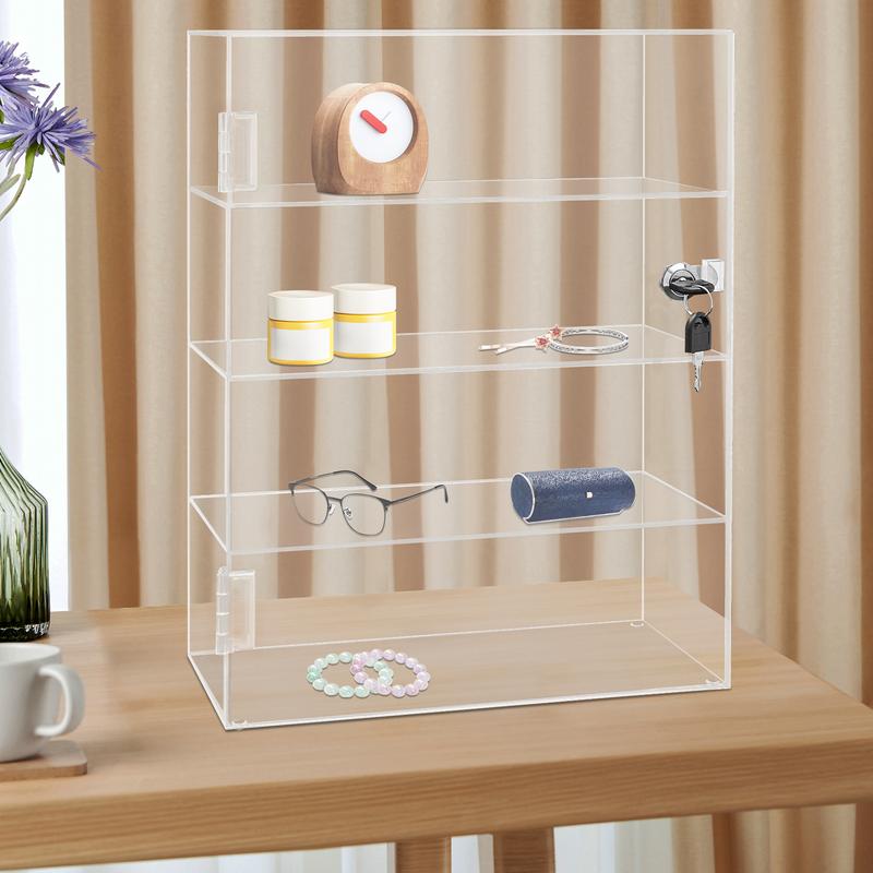 4-Tier Lockable Acrylic Display Case: 30x15x40cm for Collectibles ...