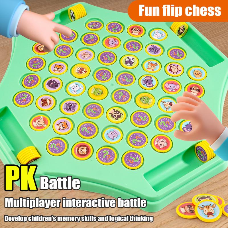 1 Set Kids Memory Flip Chess Game 2 to 4 Players Animal Frui - TikTok ...