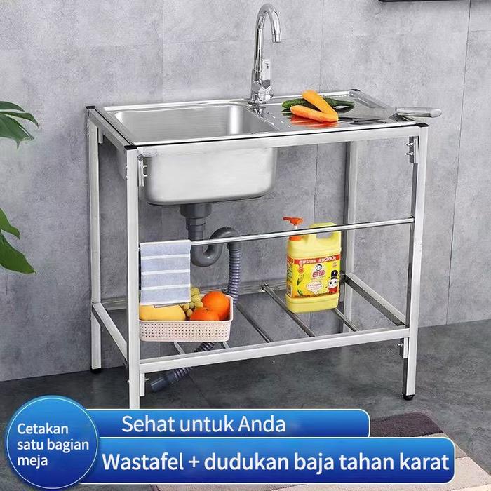 Jual SUS304 Paket Bak Cuci Piring+Braket Wastafel Cuci Piring Stainless ...