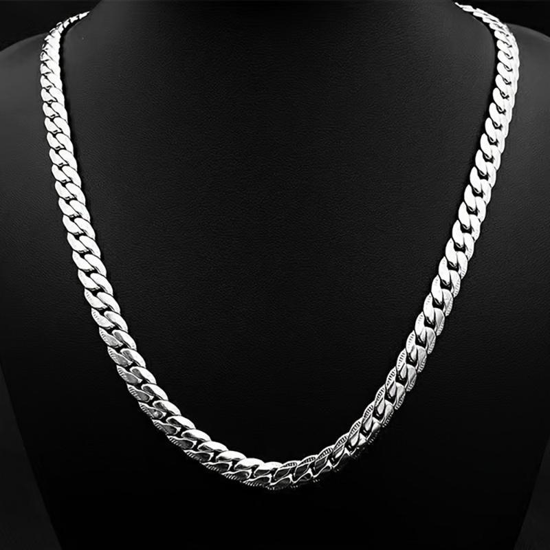 Sterling Silver 925 Flat Side Chain Necklace For Men, Stylis - TikTok ...