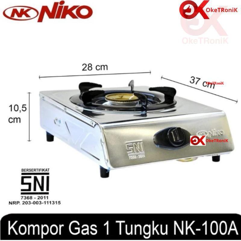 Niko Kompor 1 Tungku Stainlees NK 100-A / Teflon NK-101A - Shop | Tokopedia