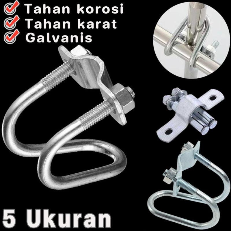 Klem Pipa Plat Besi Seng Clamp Penjepit Pipa Baja M8 /Fastener - Shop ...