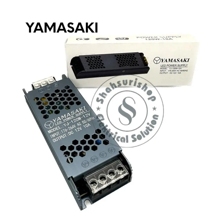 YAMASAKI POWER SUPPLY LED CCTV SLIM MINIMALIS 10A 120 W 12V ALUMUNIUM ...