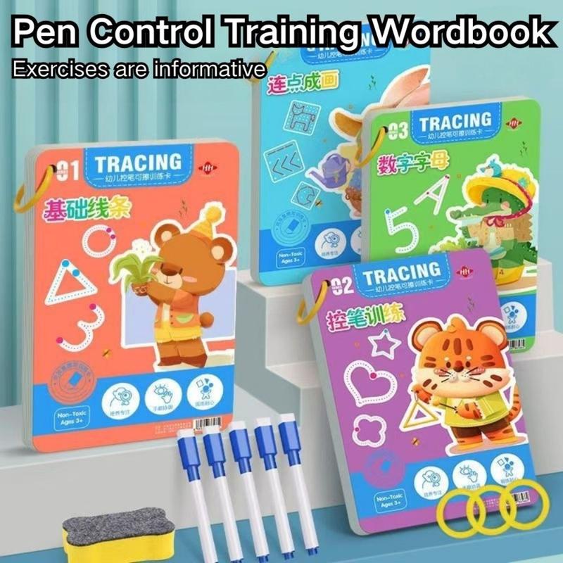 Kid Magical Tracing Workbook with Erasable Pen Control Educational ...