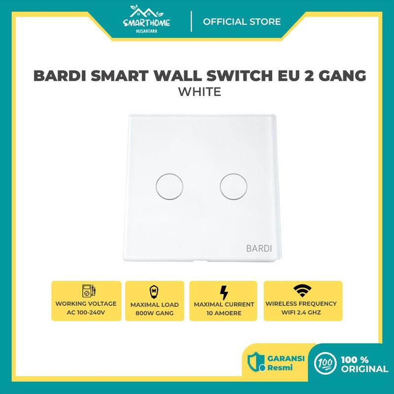 BARDI Smart Wall Switch EU 2 Gang - White - Shop | Tokopedia