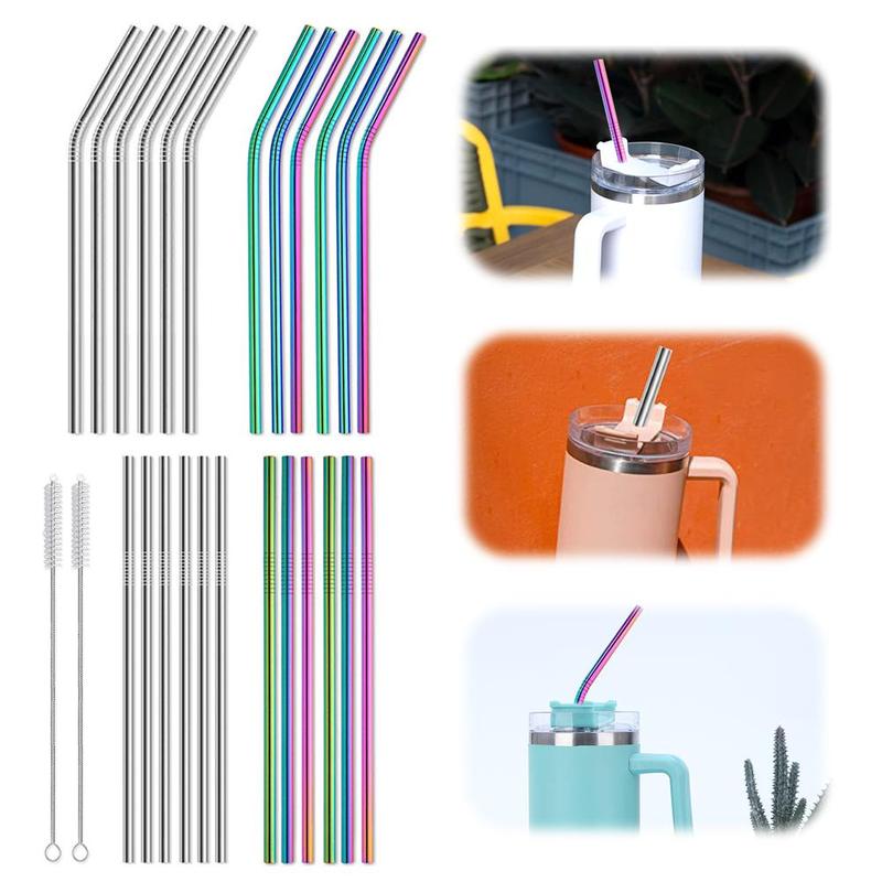 304 Stainless Steel Straws Reusable Metal Drinking Straw Wit - TikTok ...