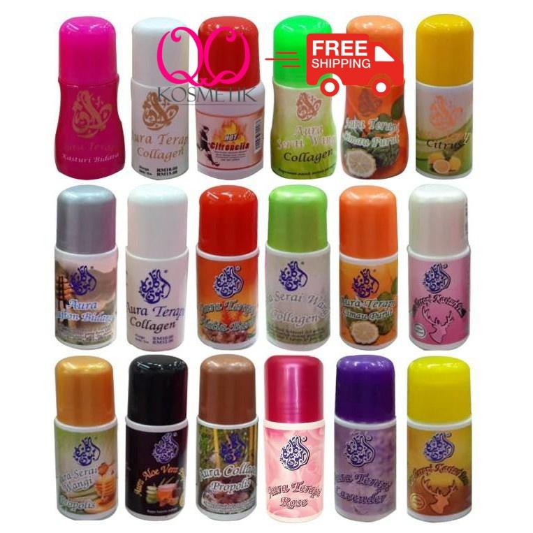 AURA TERAPI Collagen Roll On Gold & Biru Aromatherapy Fresh Safe ...