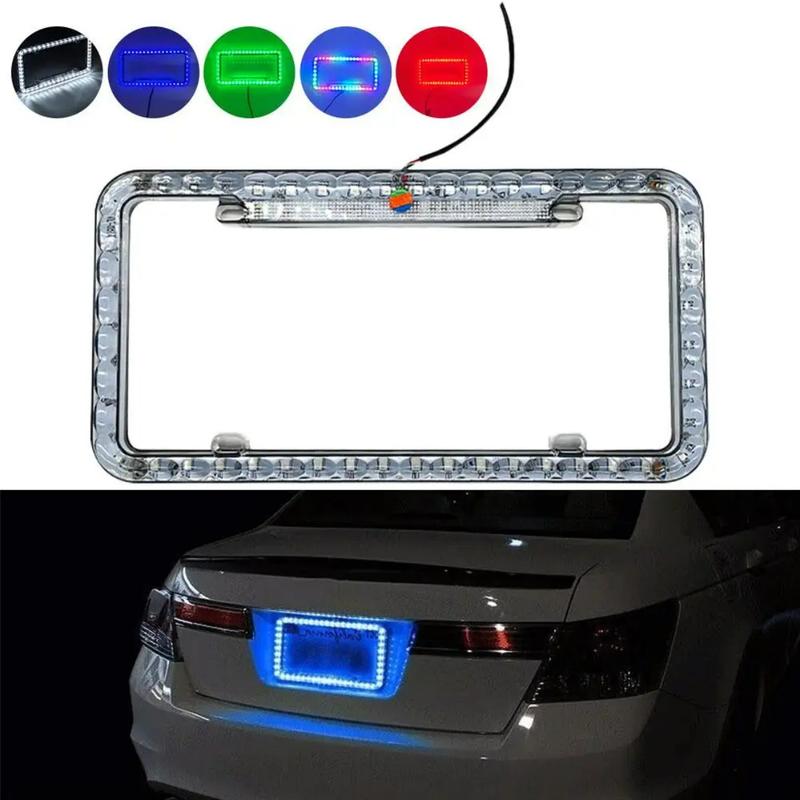 12V Car Neon License Frame LED decoration Light Front Rear License ...
