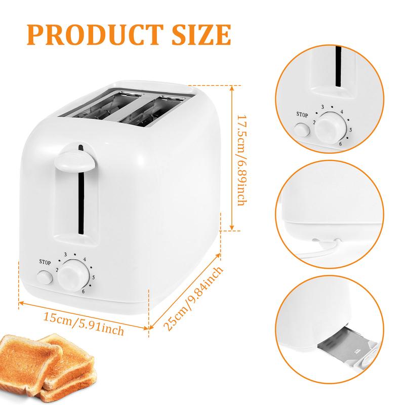 Toaster 2 Slice Bread Toaster with Double Wide Slots 6 Settings ...