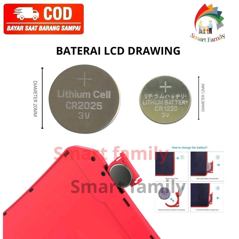 Baterai untuk Drawing Tablet Touchscreen Anak - Papan Tulis Elektronik ...