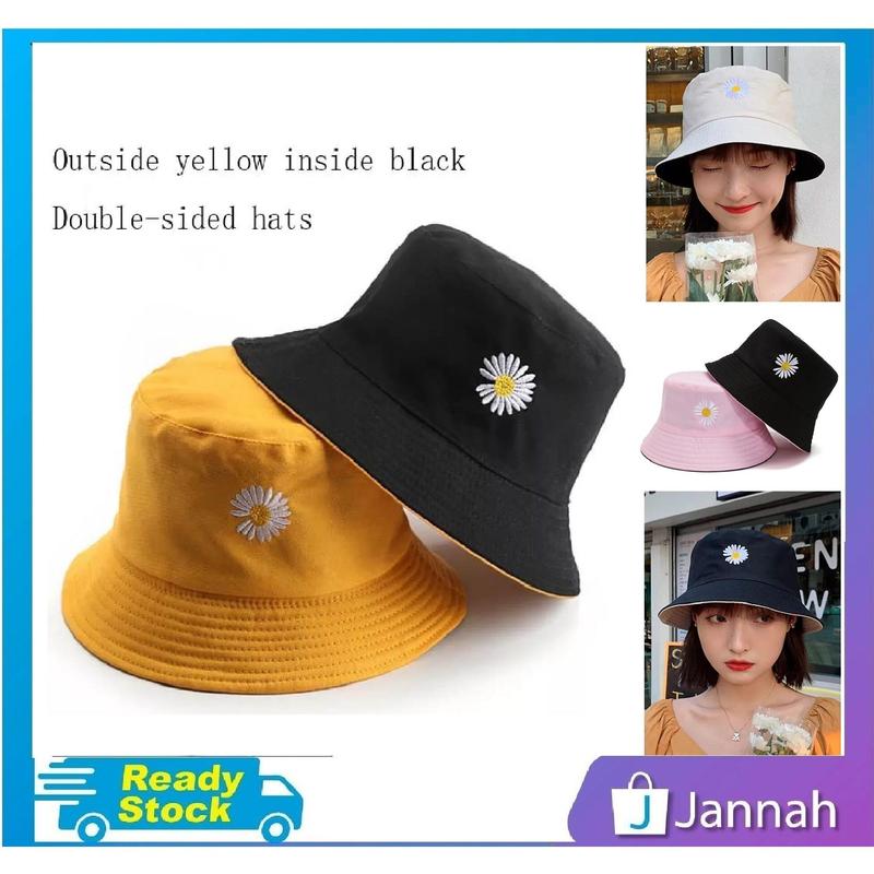 Jannah Women Bucket Fishing Hats Daisy Smile Cap Double-side - TikTok ...