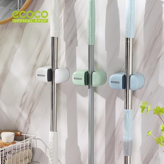 Jual ECOCO Simple Mop Holder - Holder Gantungan Dinding Penjepit Sapu ...