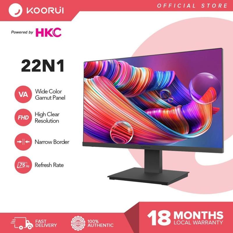 KOORUI 22N1 75HZ (Powered By Hkc) Monitor 21.5 Inch Gaming Monitor ...