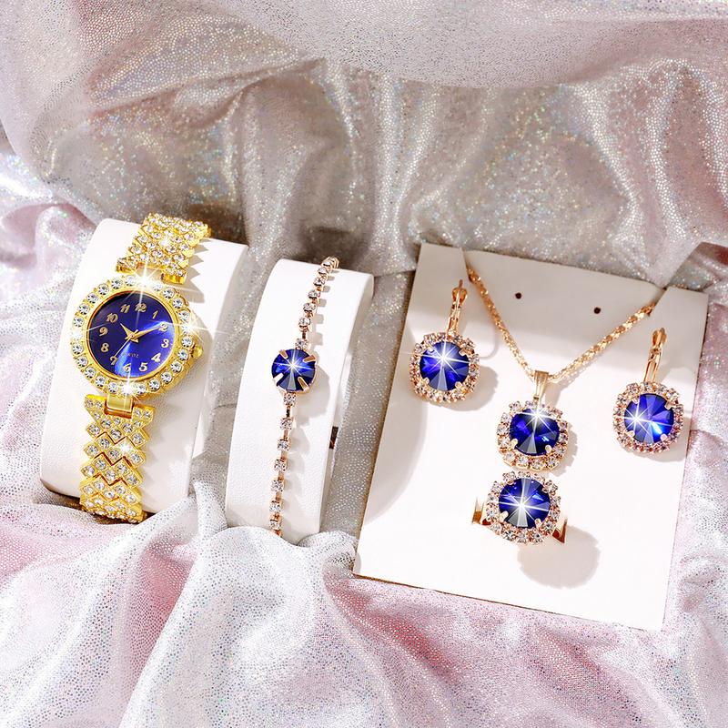 5pcs/set2024 New Style Steel Band Quartz Watch Round Crysta - TikTok ...