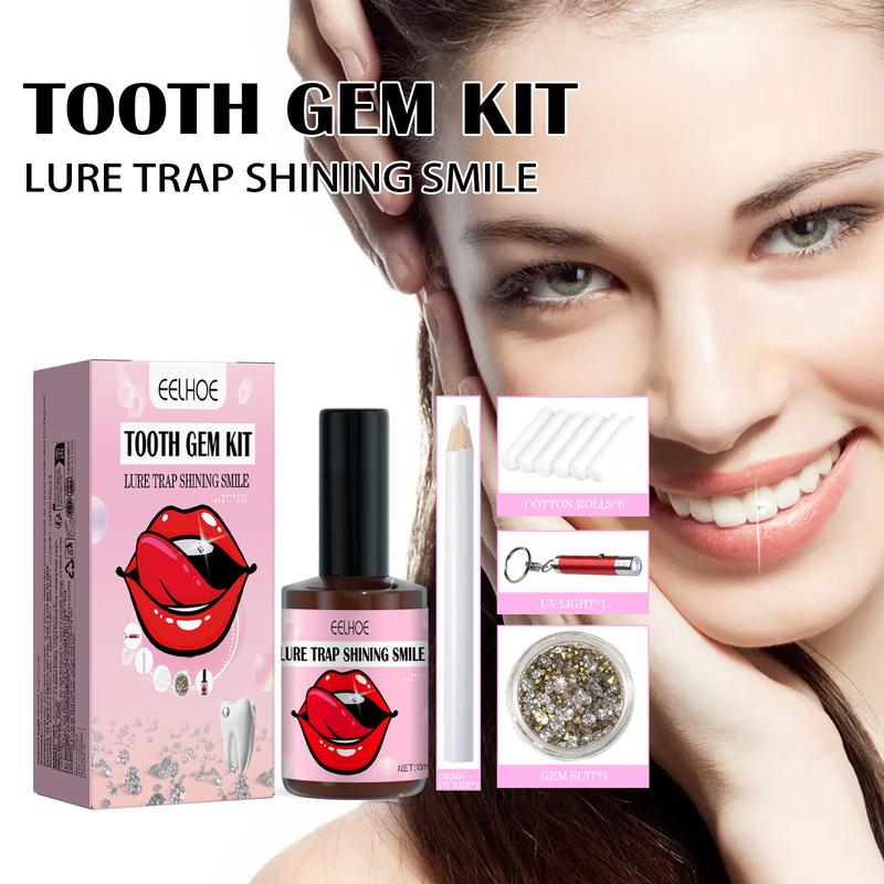 EELHOE Tooth Gem Kit with UV Glue - Safe Removable Dental Bling for ...