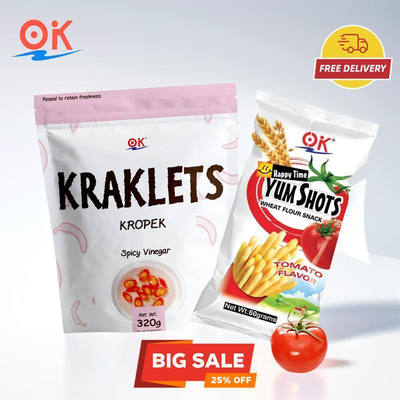 [OK Snacks][2 in 1 set]Kraklets Kropek 320g+Yum Shots Tomato - TikTok ...