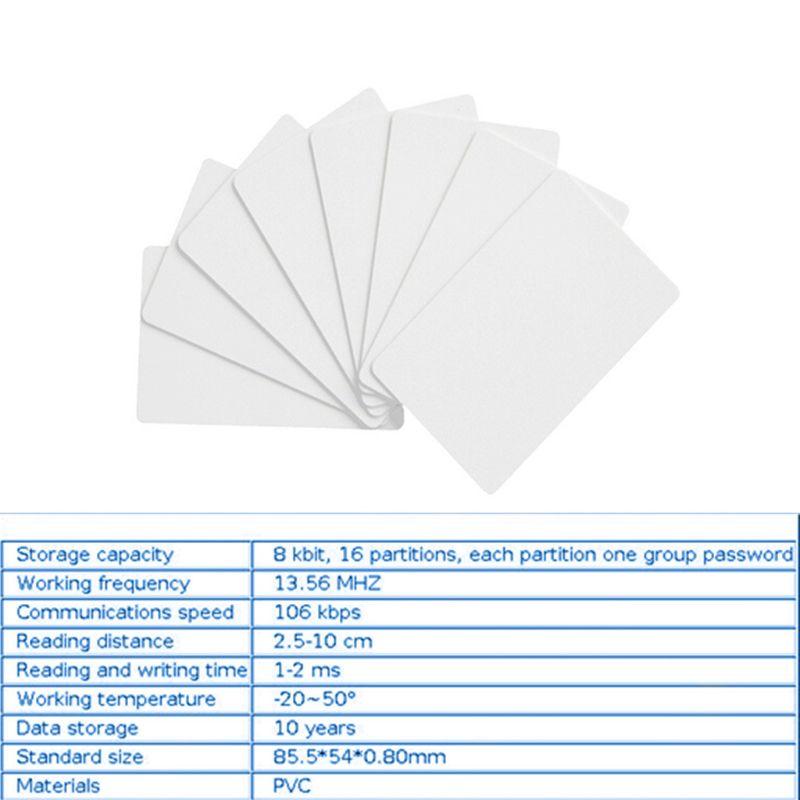 Kaiz 13.56MHZ RFID Cards Set of 10 White IC Cards NFC Cards for ...