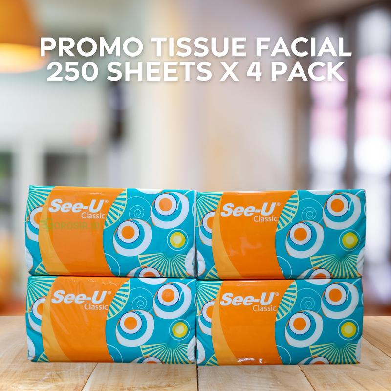 Tissue See-U 250 Lembar 2 Ply - Paket Tisu 4 Pcs - Shop | Tokopedia
