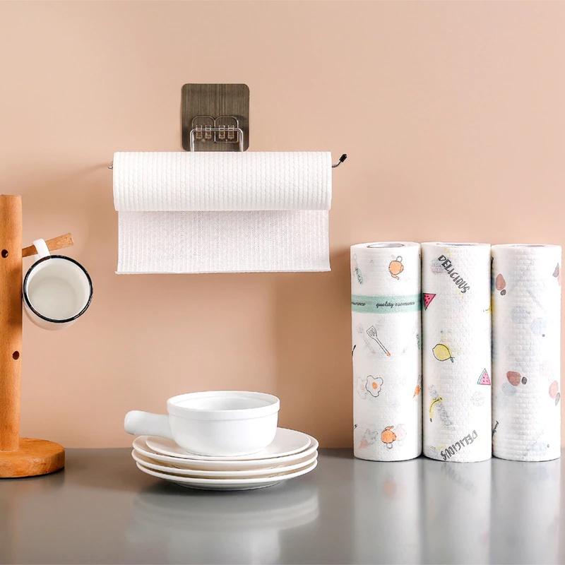 Kitchen Cleaning Paper Wipe Dual Wet & Dry Fabric Tissue 50pcs/roll ...