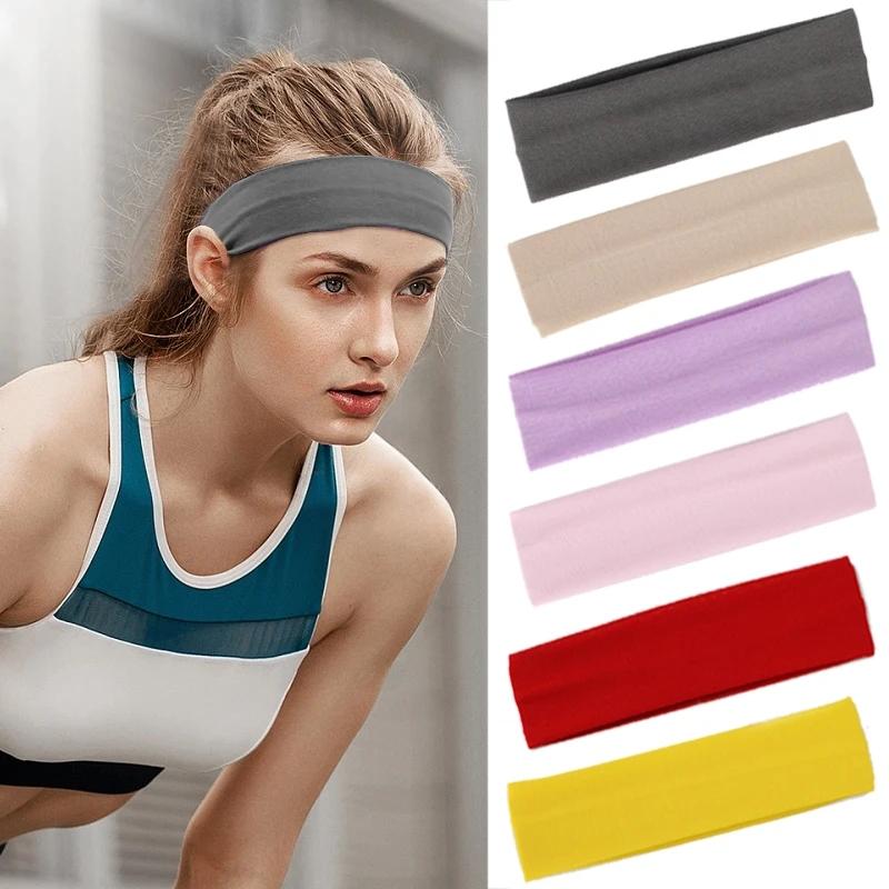 Summer Sports Headbands for Women Fitness Run Yoga Bandanas Solid ...