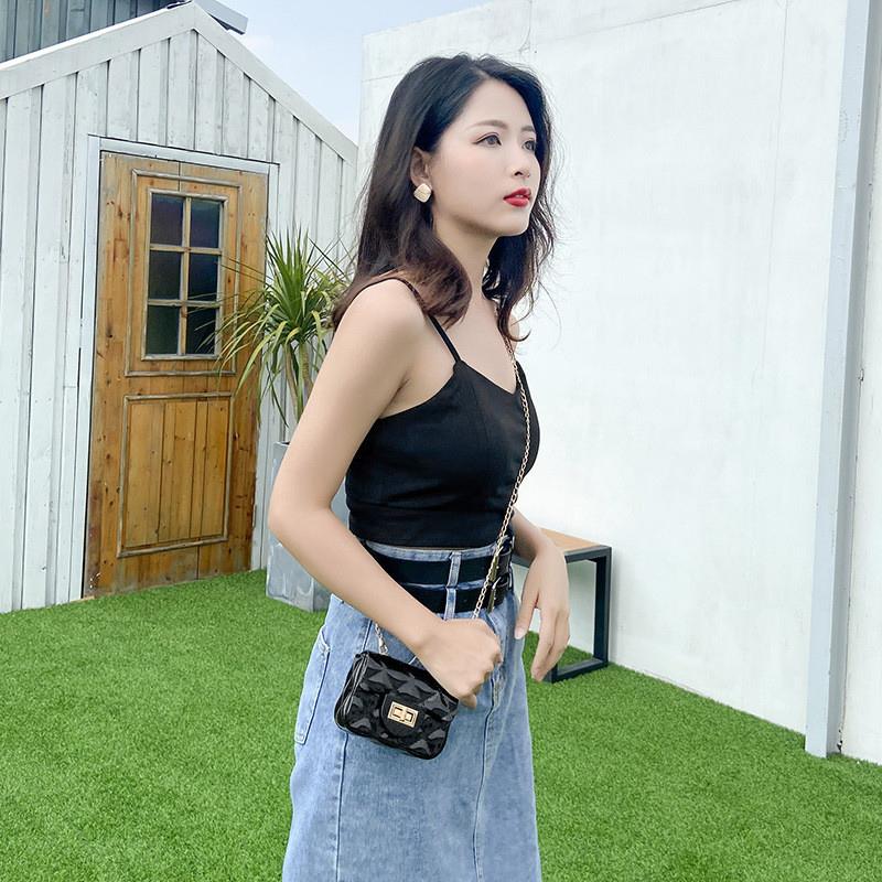 Beg jeli mudah alih PVC mini, beg rantai, beg bahu tunggal, beg ...