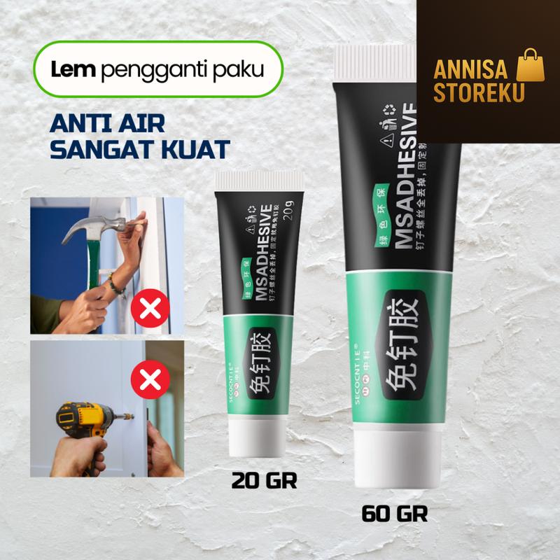Lem Perekat 60ml Super Kuat Nempel Tembok Dinding Serbaguna Pengganti ...