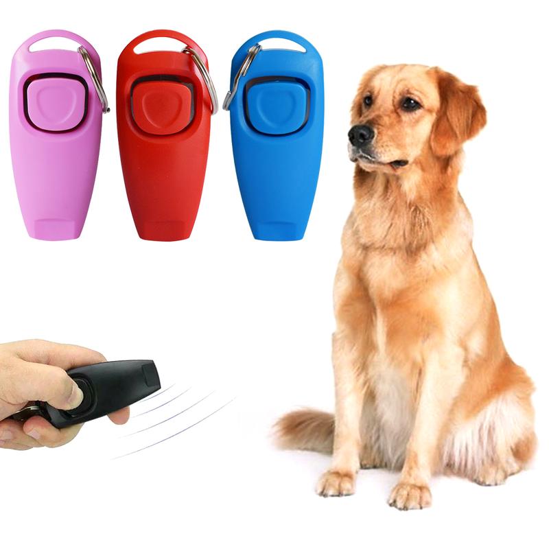 2 In 1 Multi-Functional Pet Clicker Whistle Dog Trainer Clicker ...