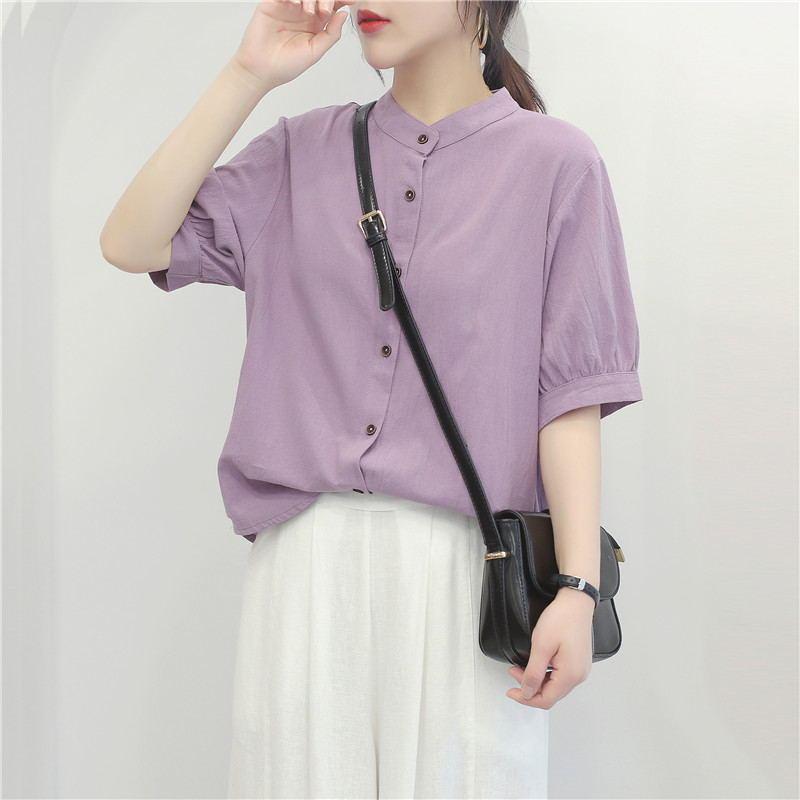 Ruidiandian 2025 Summer Cotton and Hemp Shirt Women's Lanter - TikTok ...