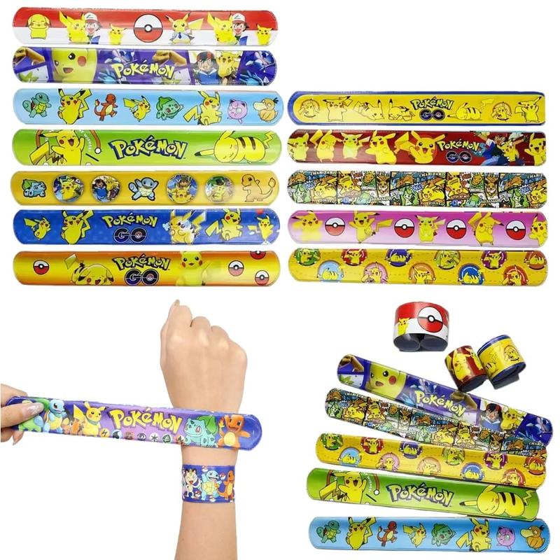 12pcs Slap Bracelets Cartoon Wristband Child Pocket Band Toy - TikTok ...