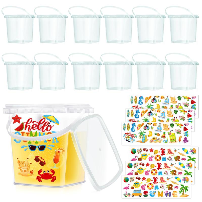 12 34 Oz Buckets For Drinks Ice Cream With Lids And Handles 150 Summer ...