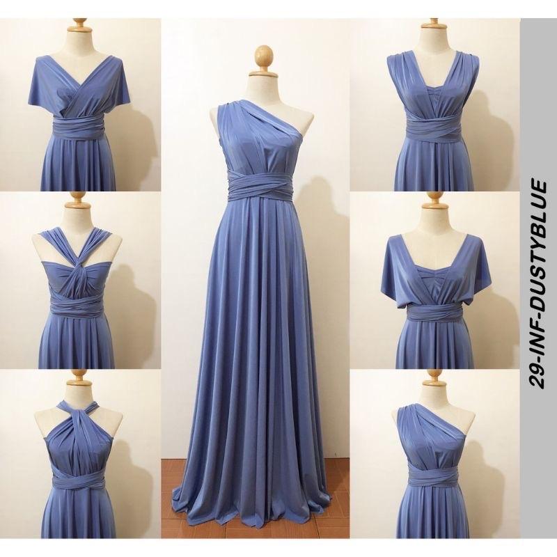 DUSTY BLUE INFINITY DRESS WITH ATTACHED TUBE HIGH QUALITY - TikTok Shop ...